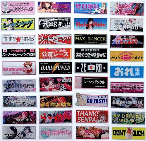 40pcs Funny Jdm Decals Assortment Graffiti Prank Japanese