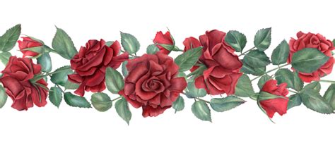 Red Rose Border Pngs For Free Download