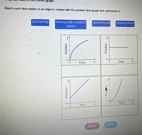 solved beno the correct graph match each description of an object s