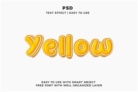 Premium PSD Yellow D Editable Photoshop Text Effect Style Psd With Background