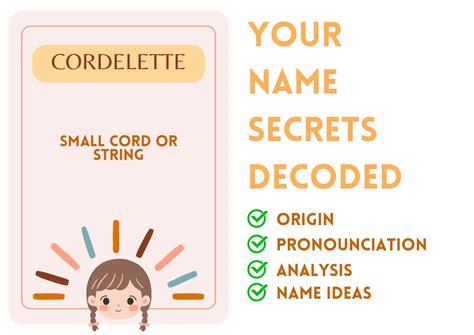 Cordelette Girl Name Meaning And Pronunciation
