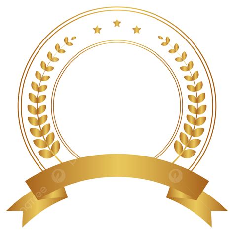 Ilustração Vetorial De Coroa De Louros Fita Em Clipart De Cor Ouro