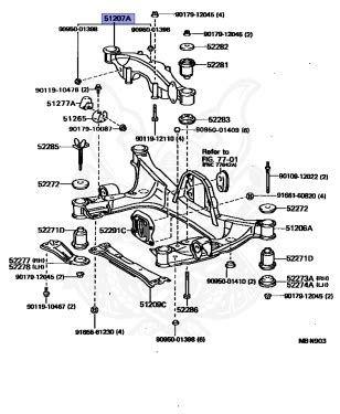51207 20011 Toyota Member Sub Assy Differential Support Nengun