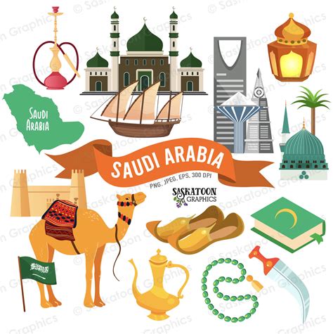 Saudi Arabia Travel Clip Art Flag Southwest Asia Continent World