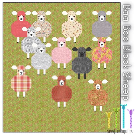 Baa Baa Black Sheep Pdf Quilt Pattern Instant Download Sew Fresh Quilts