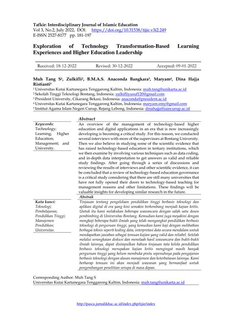 Pdf Exploration Of Technology Transformation Based Learning