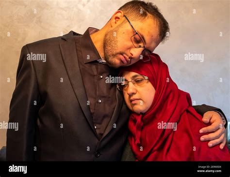 Happy Muslim Mother Hugging Her Son Stock Photo Alamy
