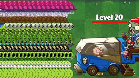 Pvz 2 Challenge 200 Plants Level 1 Vs Zomboni Zombie Level 20 Who