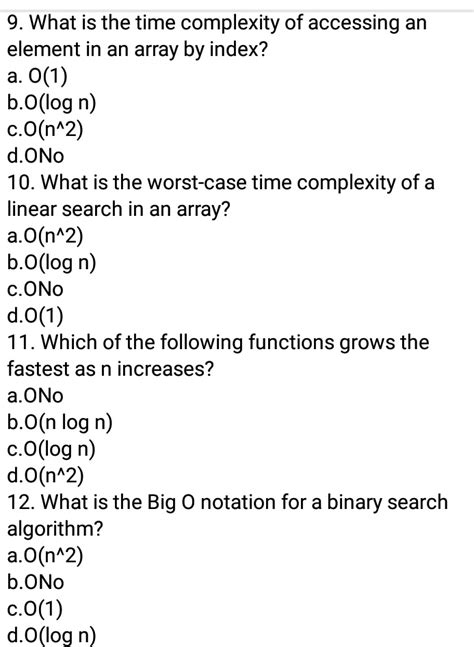 9 What Is The Time Complexity Of Accessing An Element In An Array By