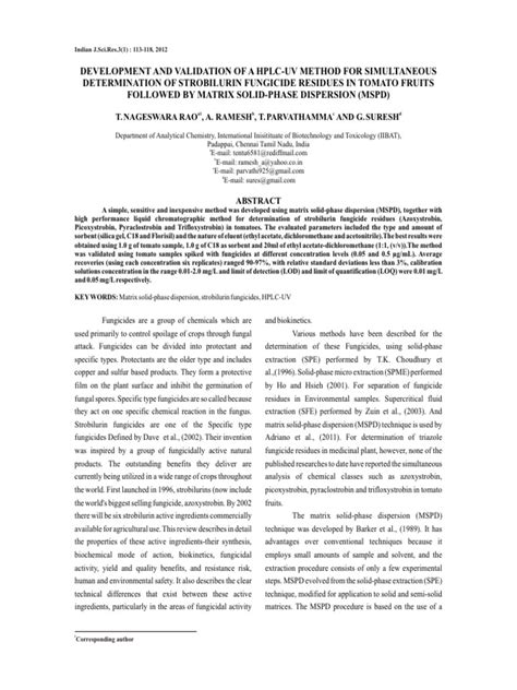 Azoxystrobin Pdf Detection Limit Elution