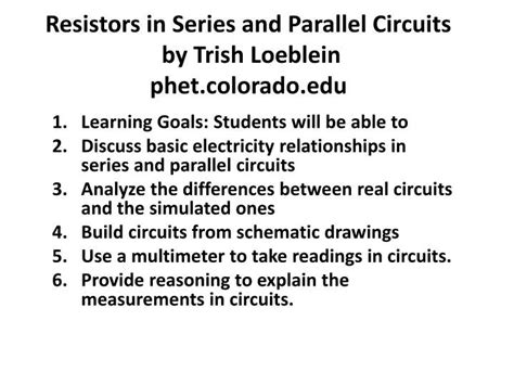 Resistors In Series And Parallel Circuits Ppt Circuit Diagram
