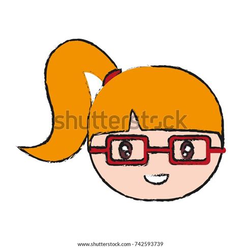 Cartoon Girl Glasses Icon Stock Vector Royalty Free 742593739