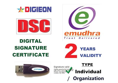 DIGITAL SIGNATURE CERTIFICATE DSC LINK SUPPORT CLASS ORGANIZATION YEARS WITH USB