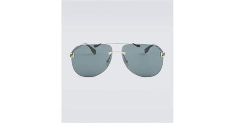 Fendi Sky Aviator Sunglasses In Blue For Men Lyst