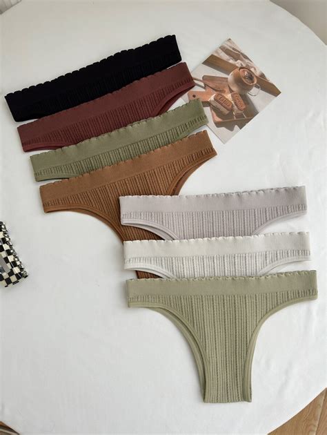 Shein Underwearandsleepwear Basics 7pack Solid Rib Panty Set Shein Usa