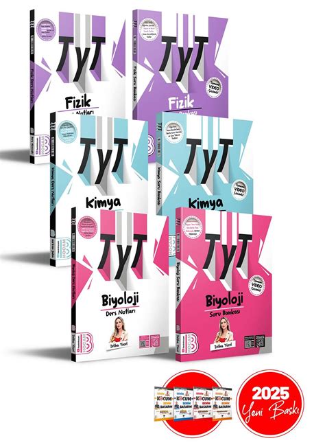 TYT Fizik Kimya Biyoloji Ders Notları ve Soru Bankası Seti Koçluk Kitabı Hediyeli