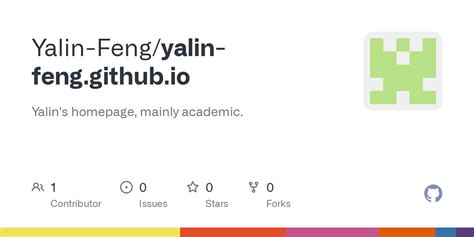 GitHub Yalin Feng Yalin Feng Github Io Yalin S Homepage Mainly Academic