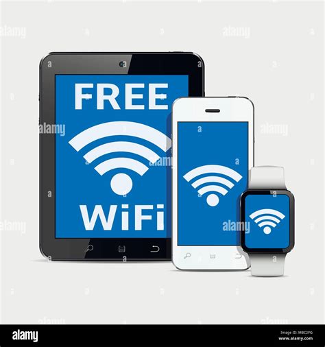 Wireless Technology Gadgets And Wifi Internet Connection Symbol Vector