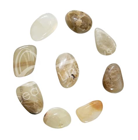 White Moonstone Tumbled Stones Oceanic Linkways Inc In Nj