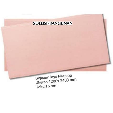 Jual Gypsum Jayaboard Firestop 16mm 1200x2400 Gypsum Tahan Api Gypsum