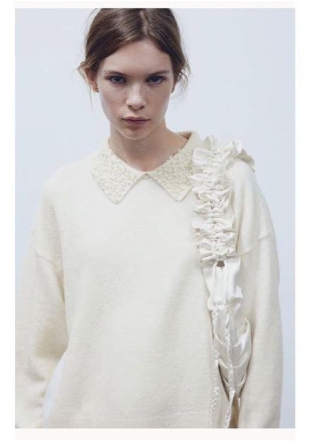 Handm パールビーズ襟ニット Xsサイズ 襟付きファインニットセーター メルカリ