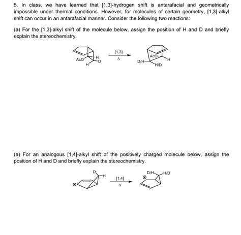 Solved In Class We Have Learned That 13 Hydrogen Shift
