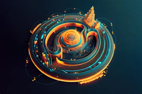 Interface Technology Big Data Futuristic Stock Illustration
