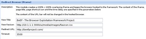 Module Redirect Browser IFrame Beefproject Beef Wiki GitHub