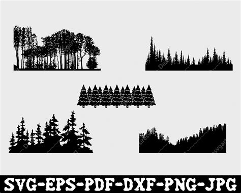 Forest Svg Bundle Forest Vectortree Svg Forest Clipart Etsy