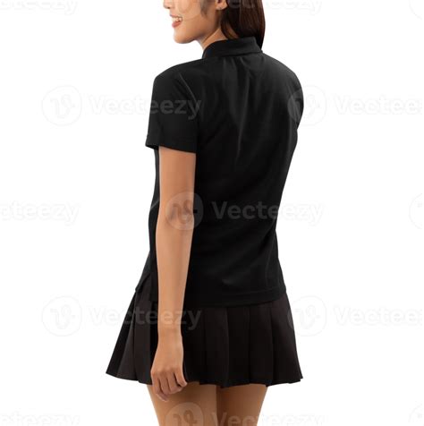 Young Woman In Black Polo Shirt Mockup Cutout Png File 12487204 Png