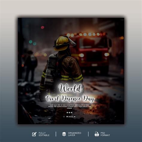 Premium Psd World Civil Defence Day Graphic And Social Media Design