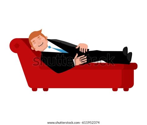 Patient On Psychologists Couch Isolated Relaxed Stock Vector Royalty