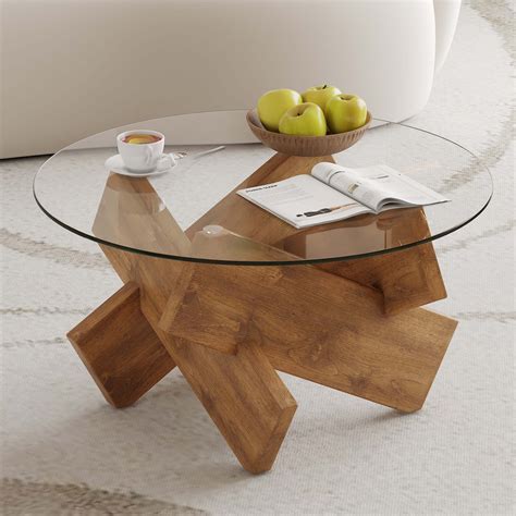 Latitude Run® Circular Glass Coffee Table 334 Inch Modern And