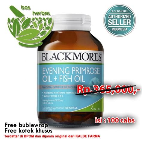 Blackmores Evening Primrose Oil Fish Oil Isi 100caps Mengandung Omega