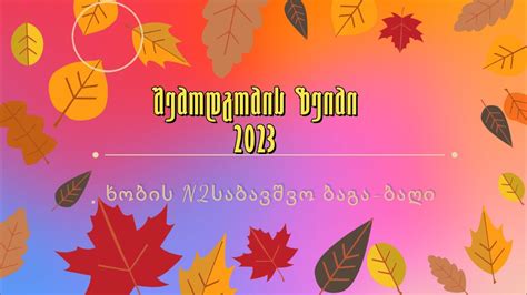 ხობის მეორე ბაღის ვიდეო რგოლი შემოდგომა 2023 Youtube