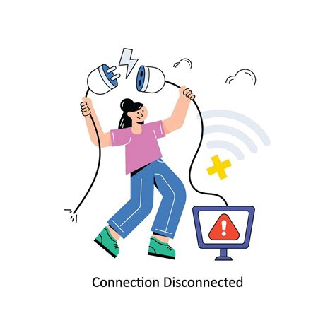 Connection Disconnected Connection Flat Style Design Vector Illustration Stock Illustration