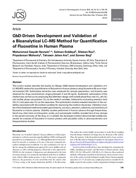 Pdf Qbd Driven Development And Validation Of A Bioanalytical Lcms Method For Quantification