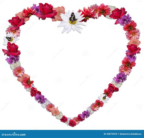 Beautiful Heart Made Of Different Flowers As A Symbol Of Love Stock