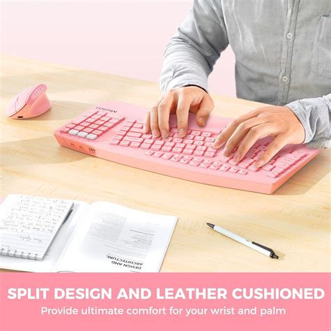 Meetion New Ergonomic Keyboard And Mouse Multi Device Bluetooth Keyboard And Mouse With Wrist