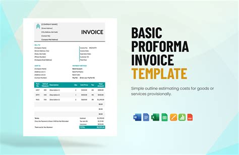 Free Proforma Templates In Excel To Download