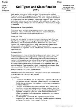 Cell Types And Classification By Digital Science Lesson TPT