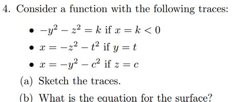 Solved Consider A Function With The Following Traces