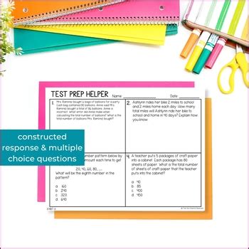 3rd Grade Addition Subtraction Rounding Test Prep Practice Worksheets