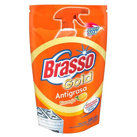 Limpiador Desengrasante Para Cocina Brasso Antigrasa Max Naranja