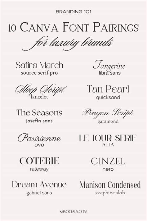 10 Free Luxury Canva Font Combinations For Logos And Branding