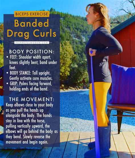Resistance Band Biceps Drag Curl Inspireful Women