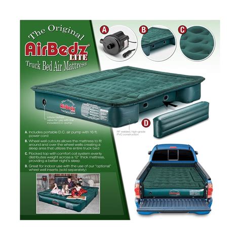 Airbedz Lite Ppi Pv203c Mid Size 6 65 Short Truck Bed Air Mattress