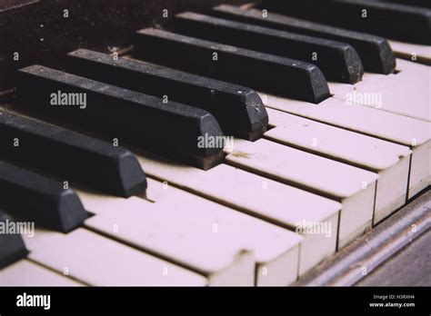 Old Broken Disused Piano With Damaged Keys Vintage Retro Filter Stock Photo Alamy