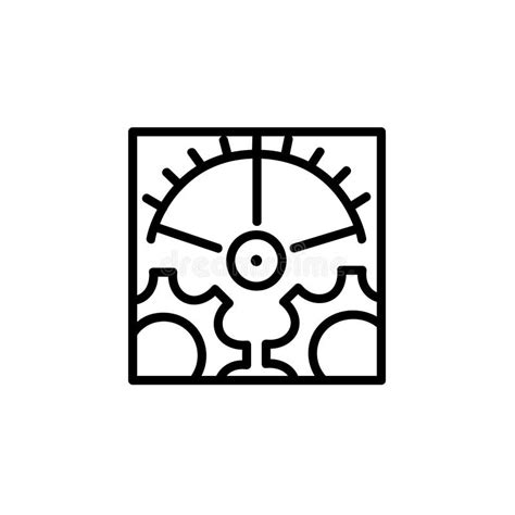 Setting Or Gear Vector Icon Outline Style Isolated On White