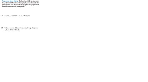 Solved Polynomial Curve Fitting In Exercises 1 12 A